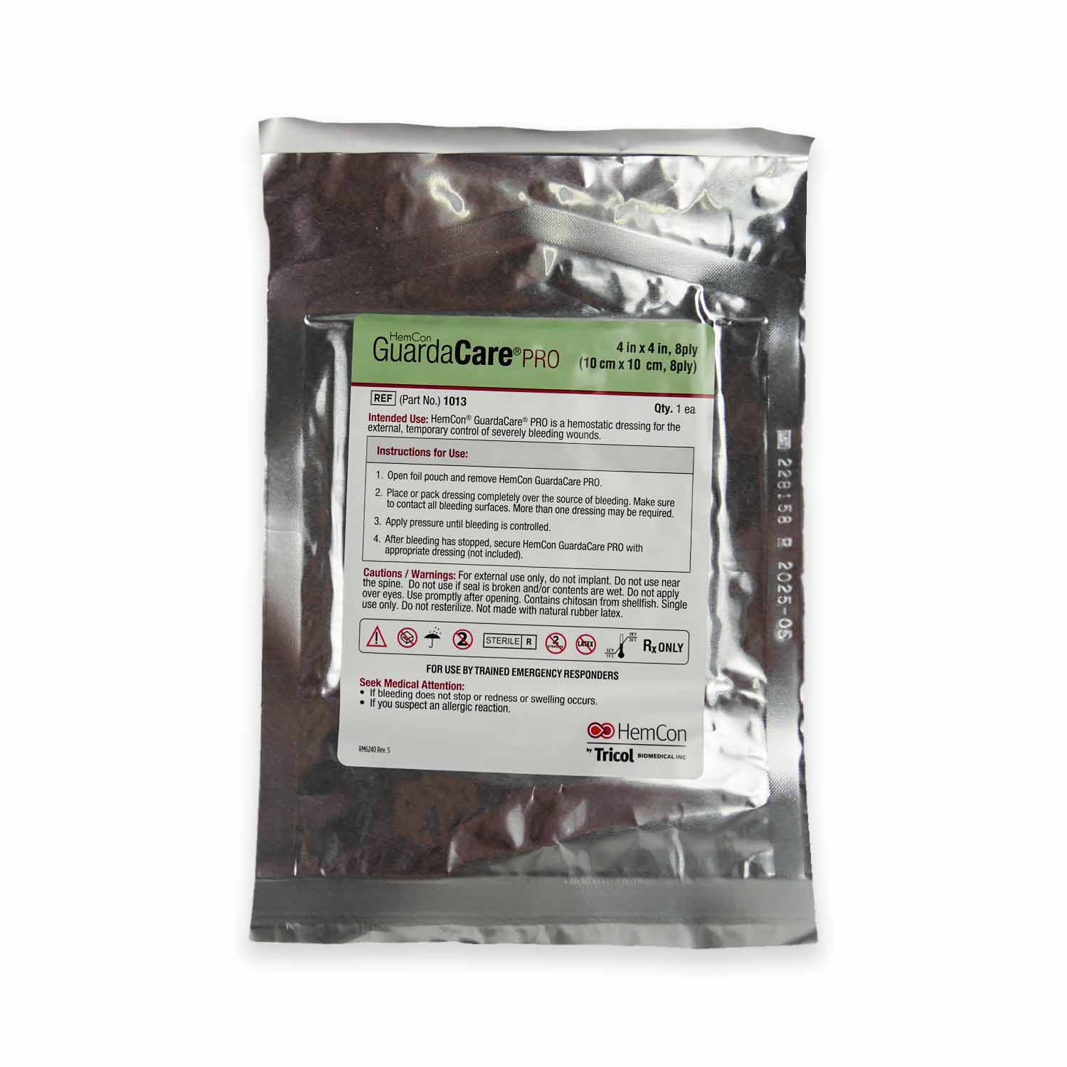 Opatrunek hemostatyczny GuardaCare 10x10 - inaratunek.pl